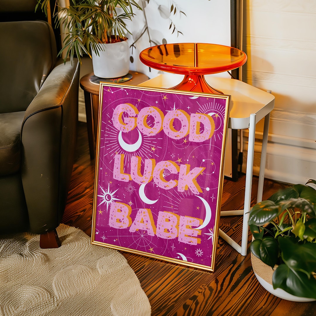 Good Luck Babe Print, Lesbian Colors Art, Lesbian Flag, Lesbian Wall ...