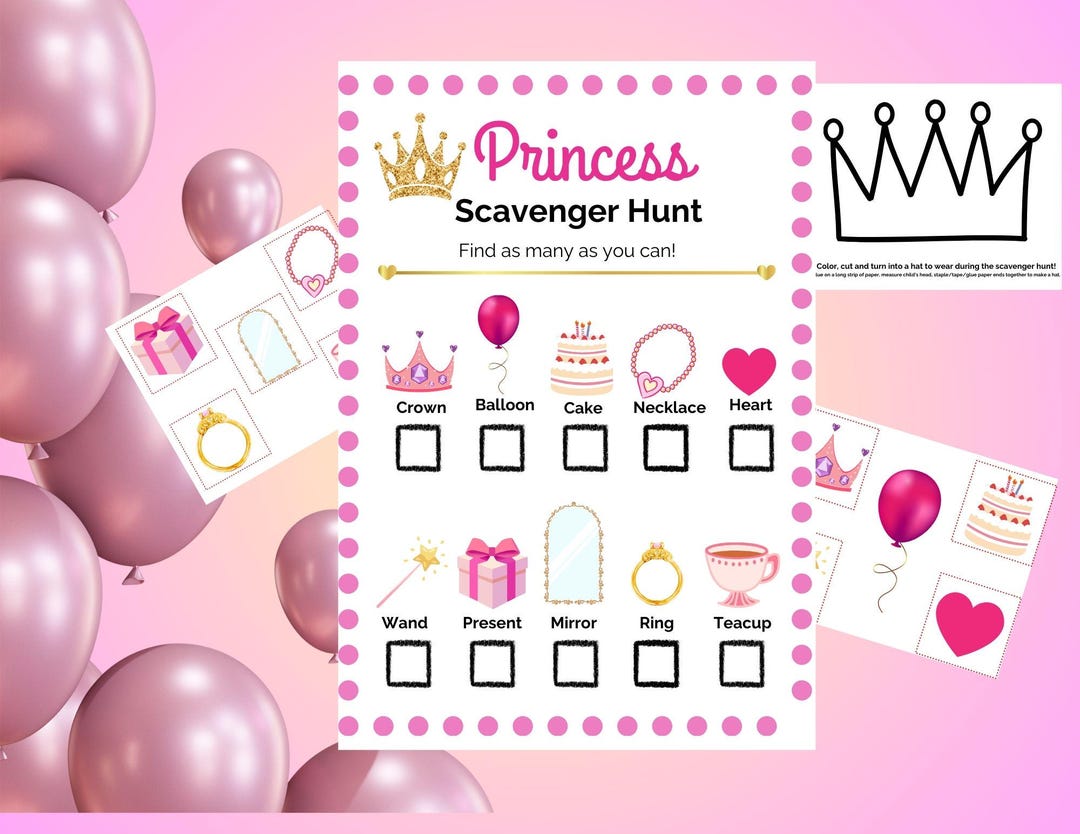 Princess Scavenger Hunt: Birthday Party, Playdate, Sleepover, Snow Day ...