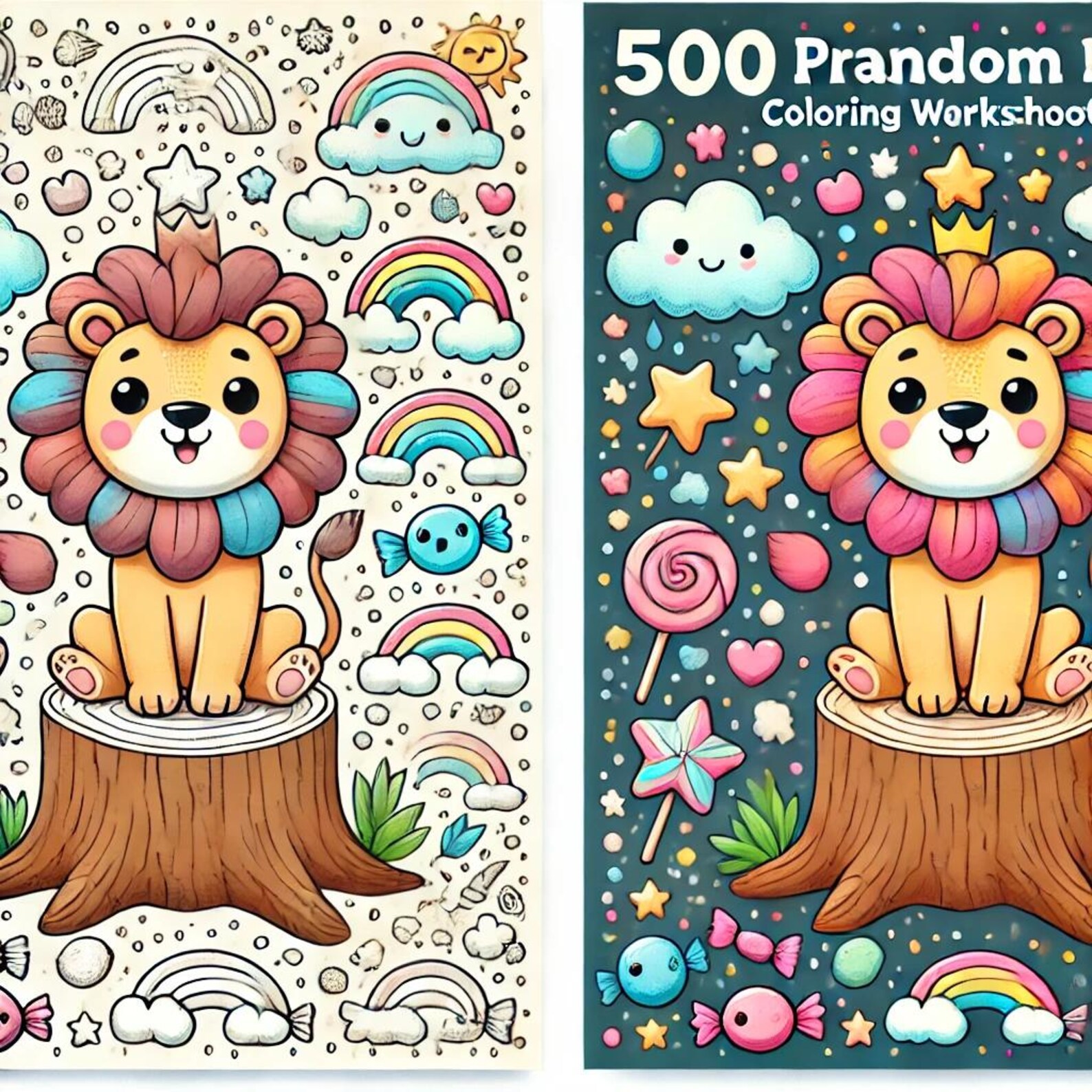 Volume 5: 500 Printable Random Coloring Workbook for Kids, Toddlers ...