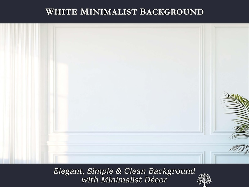 Minimalist White Background for Zoom, Elegant Home Office (digital ...