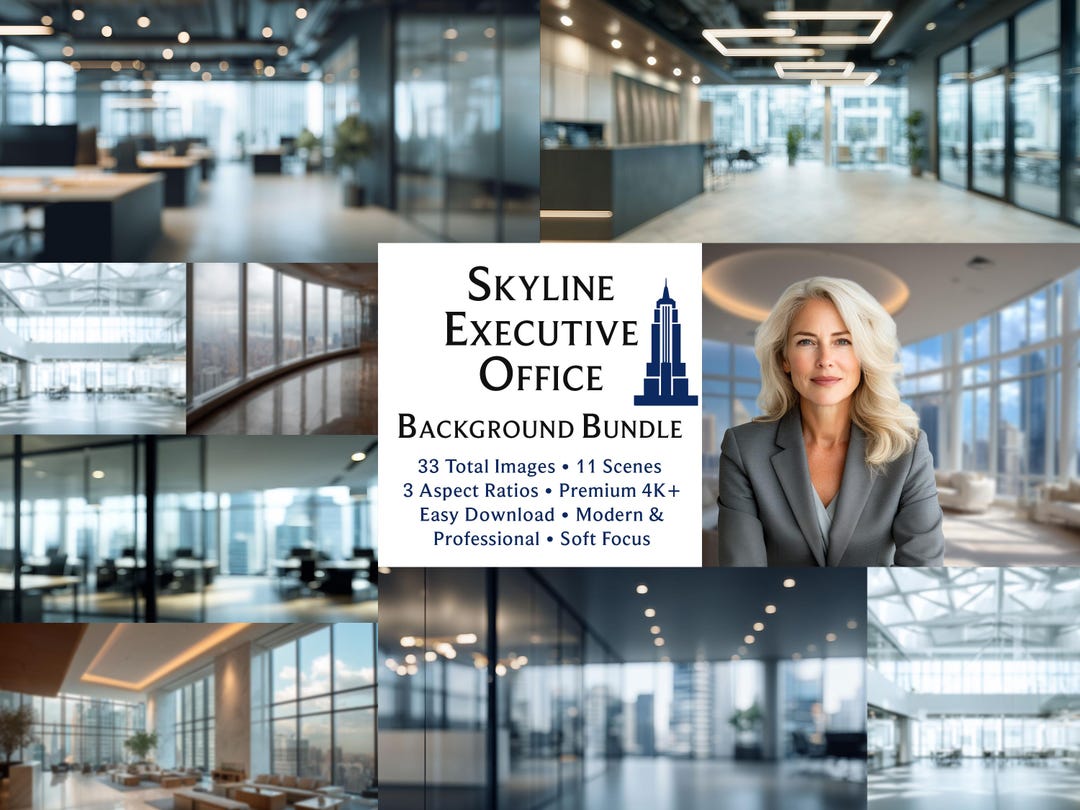 Executive Office Backgrounds | Virtual Meeting Backdrop Bundle (digital ...