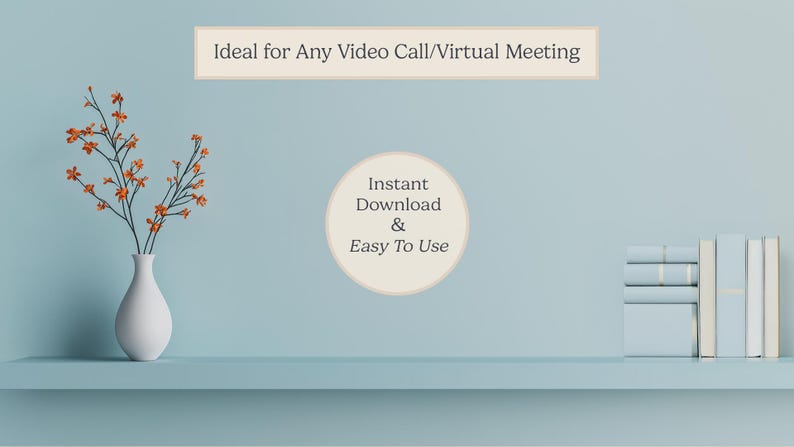 Blue Minimalist Office Zoom Background: Professional Video Call ...