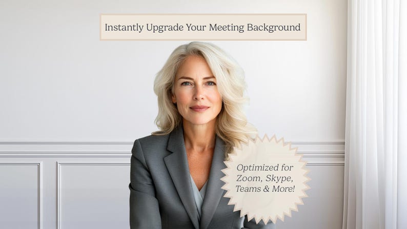 Elegant Minimalist Video Call Background: Home Office Zoom Backdrop ...