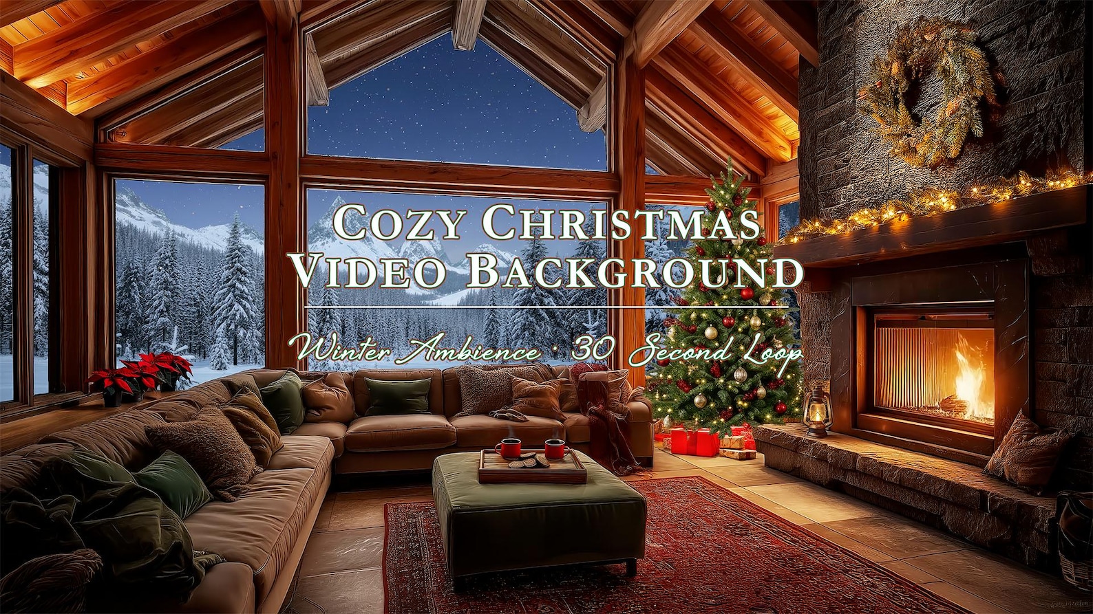 Cozy Christmas Background Video Loop - Digital Download for Zoom ...