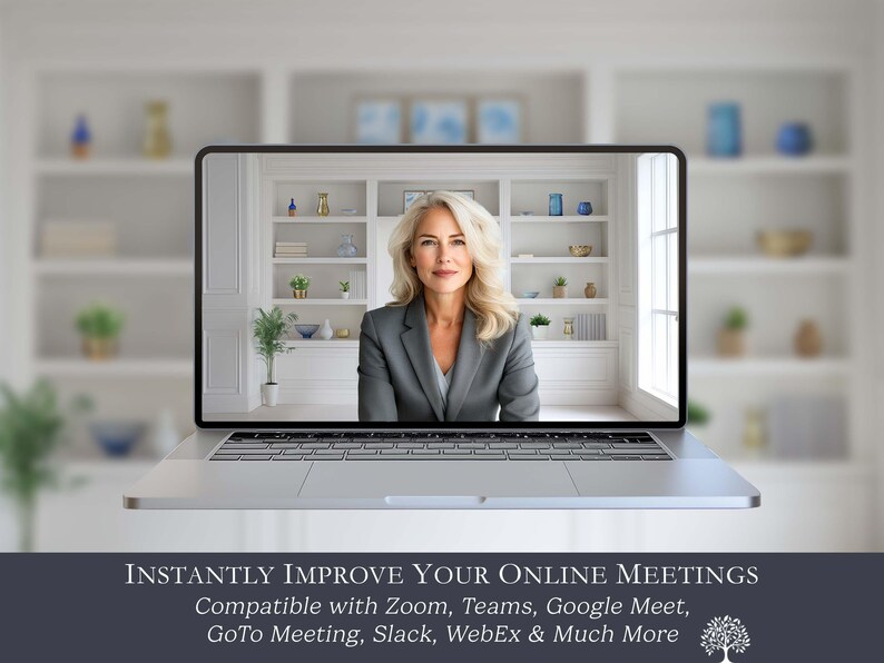 White Bookcase Background: Virtual Meeting Backdrop (digital Download ...