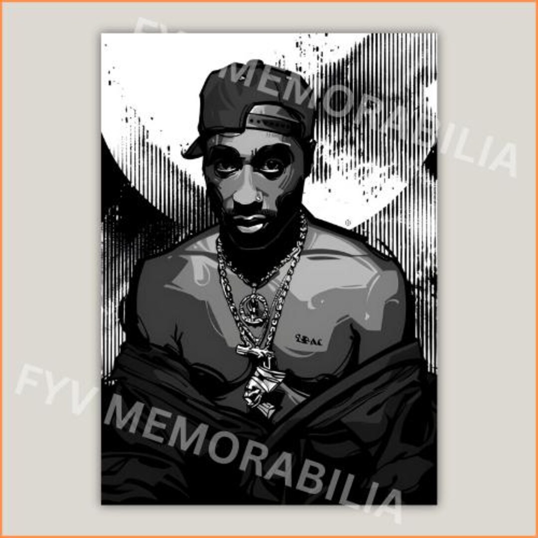 2pac Tupac Rapper Hip Hop Wall-art, Wall Print, Album Art, Custom Music ...