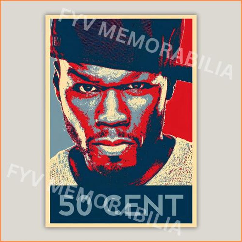 50 Cent Rapper Hip Hop Wall-art, Wall Print, Album Art, Custom Music ...