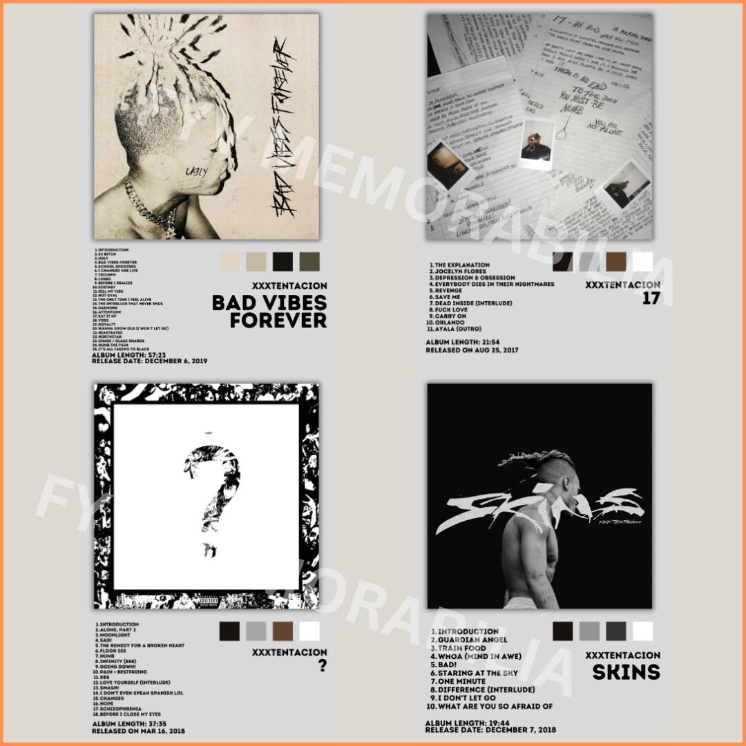 XXXTENTACION Lot of 4 Album Cover Posters Rapper Hip Hop Wall-art, Wall ...