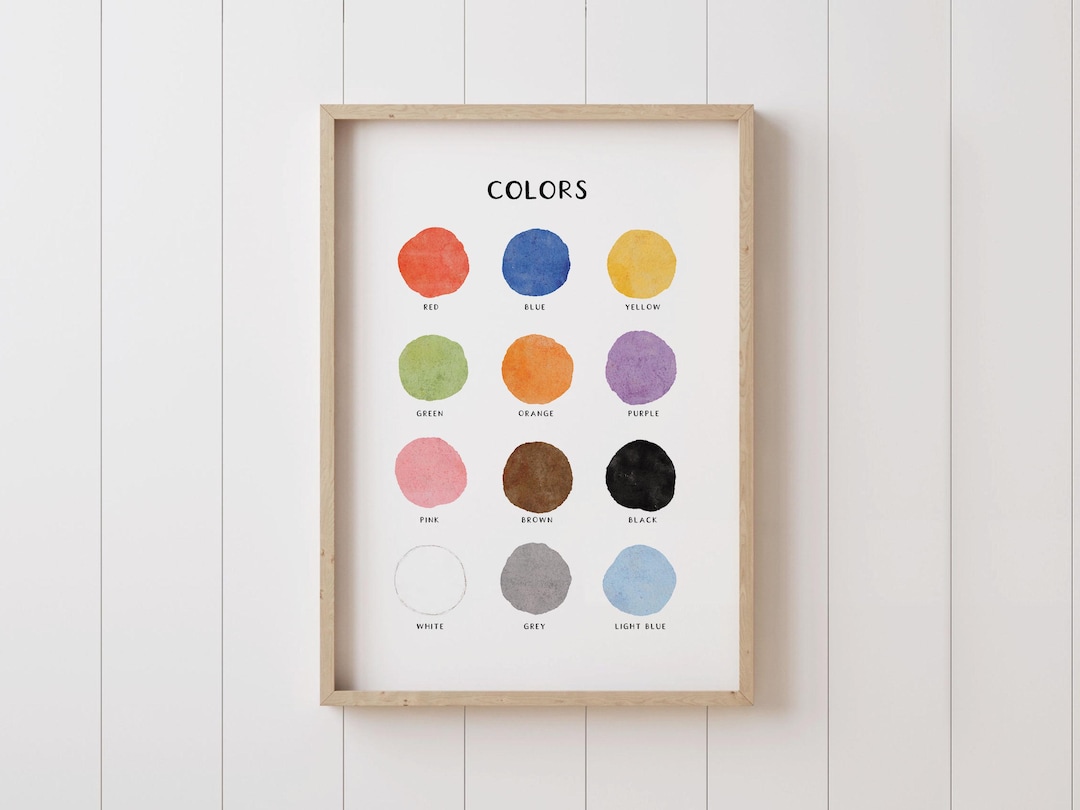 Color Names Printable Poster – Learn Colors for Kids – Rainbow Colors ...