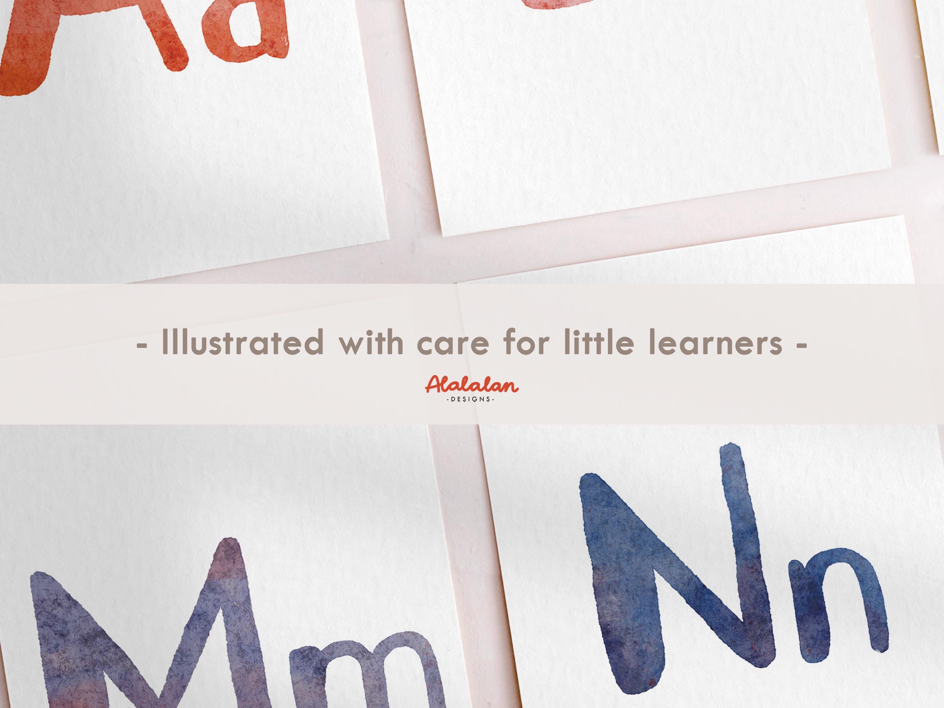 Alphabet Aa–zz Flashcards – Printable Learning Cards – Classic Rainbow ...