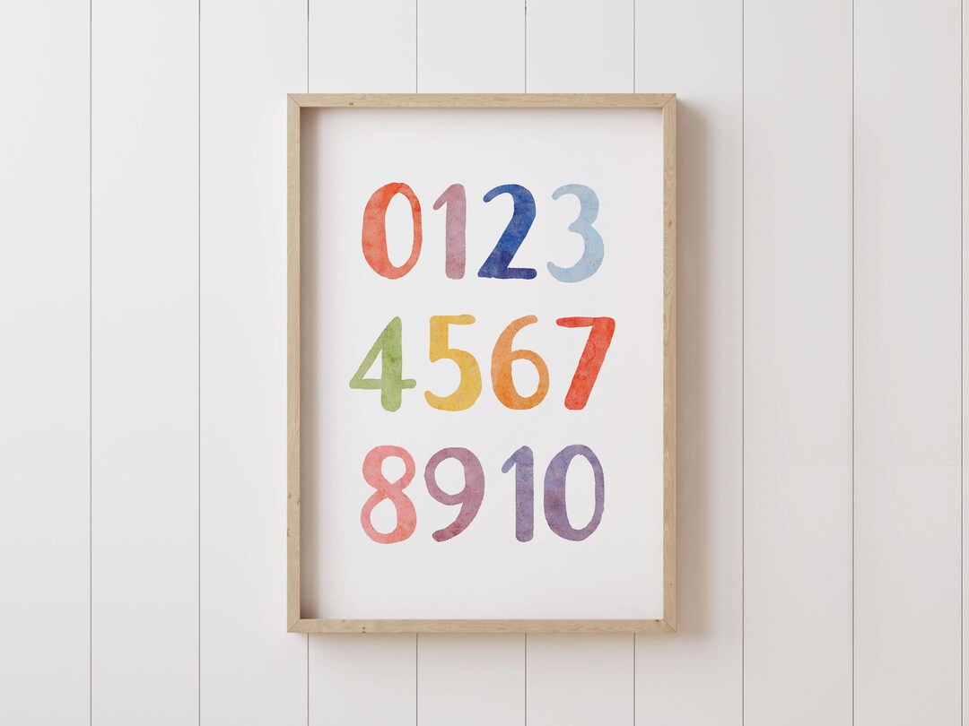 Numbers 1–10 Printable Poster – Counting Wall Art – Rainbow Colors ...