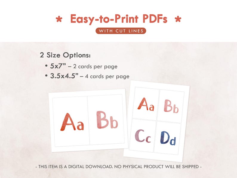 Alphabet Aa–zz Flashcards – Printable Learning Cards – Classic Rainbow ...