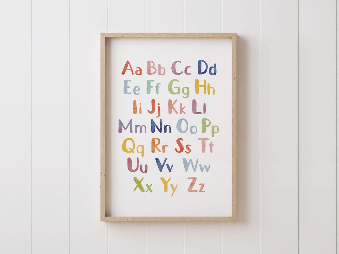 Alphabet Aa–zz Printable Poster – Upper & Lowercase Letters – Rainbow ...