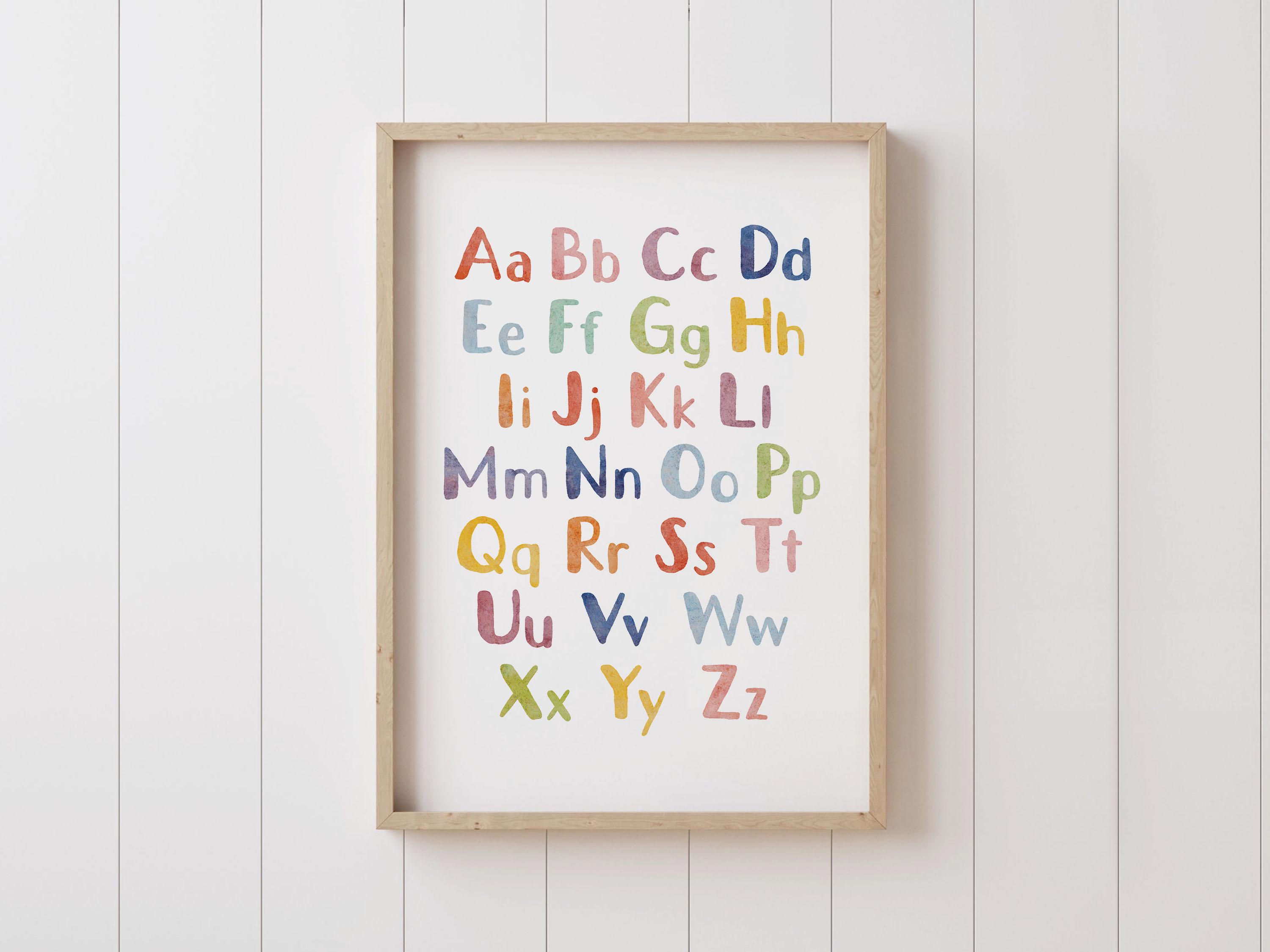 Alphabet Aa–zz Printable Poster – Upper & Lowercase Letters – Rainbow ...