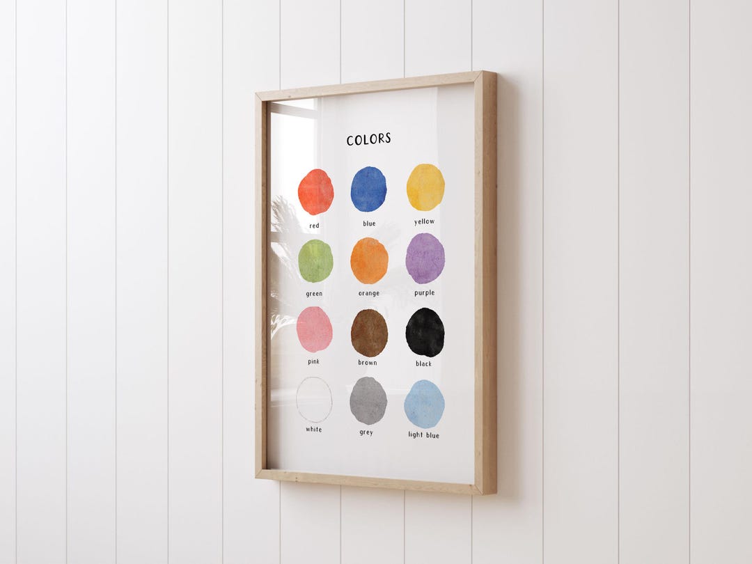 Color Names Printable Poster – Learn Colors for Kids – Classic Rainbow ...