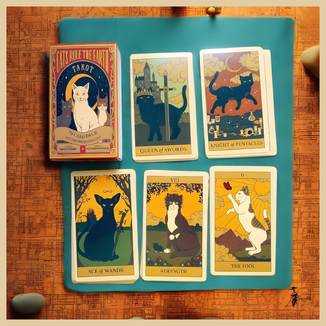 Cats Rule the Earth Tarot Deck - 78 Card Tarot Deck, Tarot, Witchy Cat ...