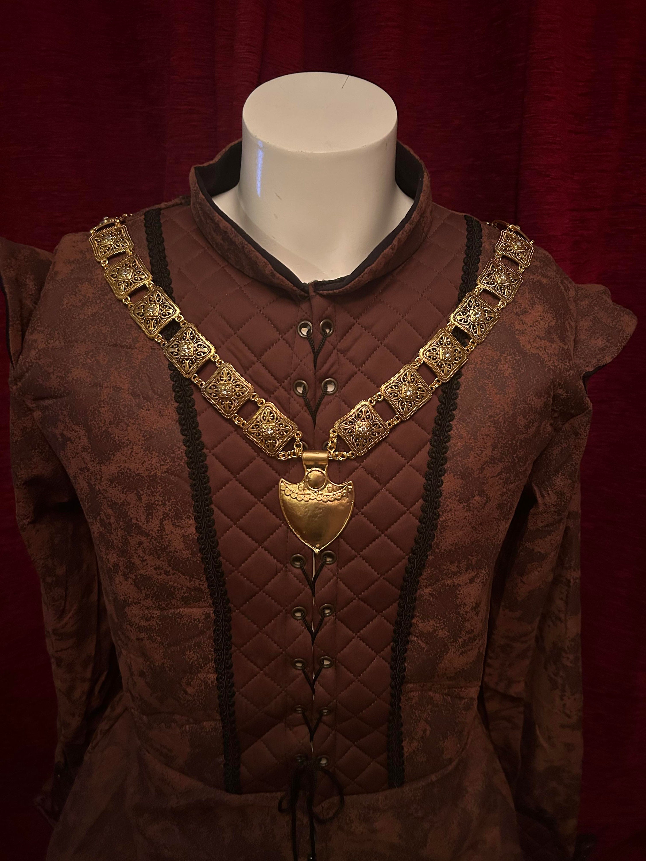 Golden Shield Chain of Office: Medieval Livery Collar, LARP Costume - Etsy