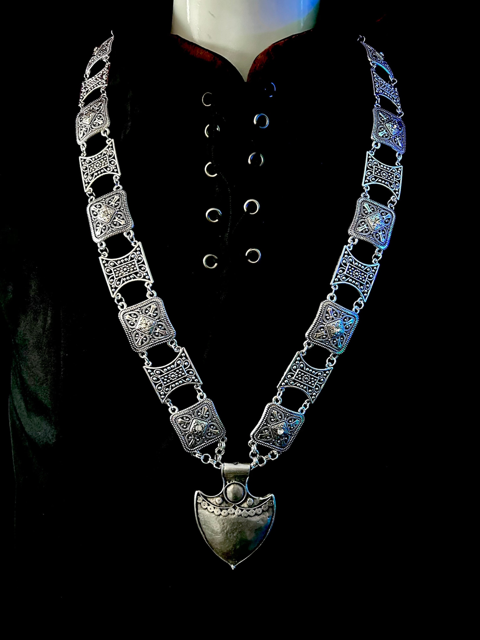 Medieval Shield Chain of Office: Silver Livery Collar, LARP Costume - Etsy