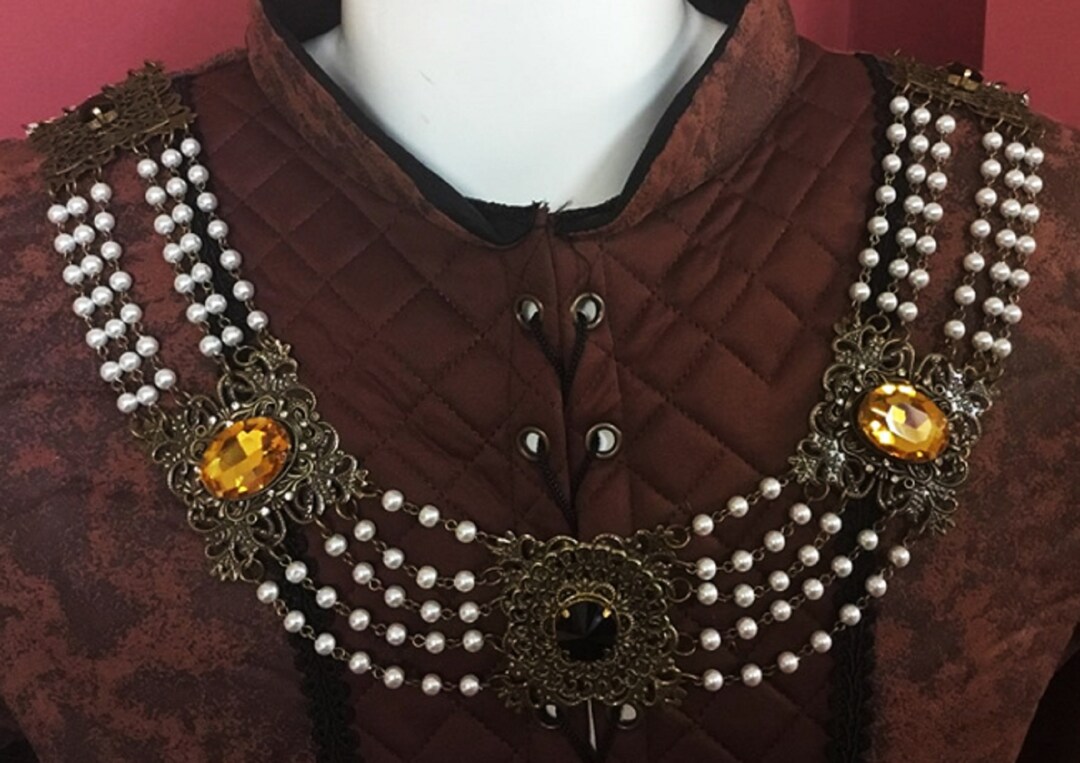 Bronze Chain of Office: Rhinestone Livery Collar, Re-enactment Jewelry ...