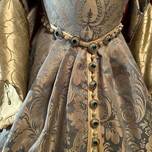 Tudor Pomander Style Girdle Belt - Emerald Green and Silver Version ...