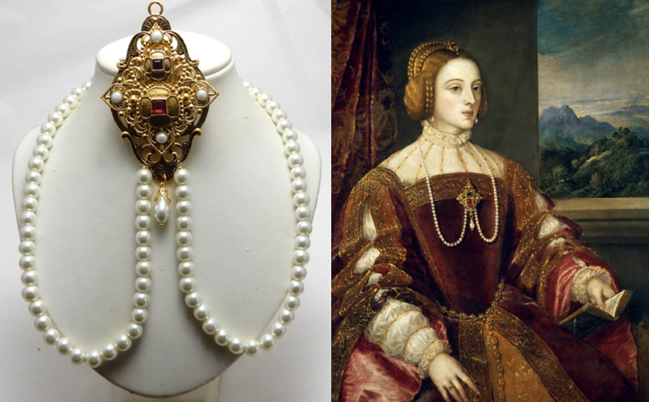 Isabella of Portugal Portrait Replica Necklace - Renaissance - Titian ...