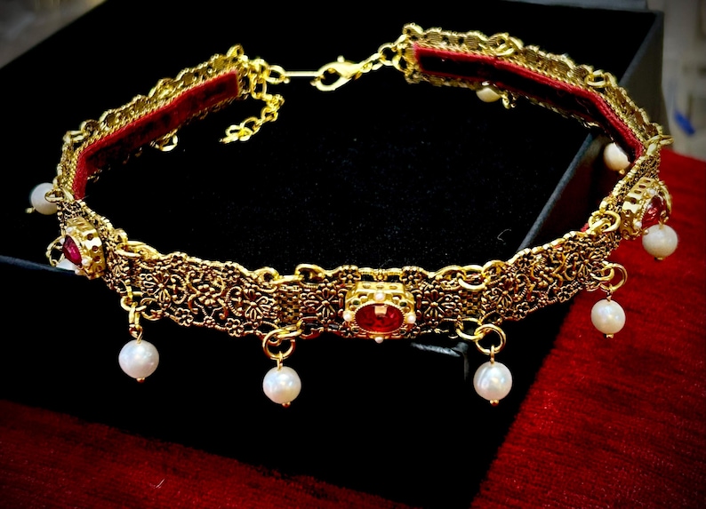 Handcrafted 16th Century German Collar: Freshwater Pearls, Crystal ...
