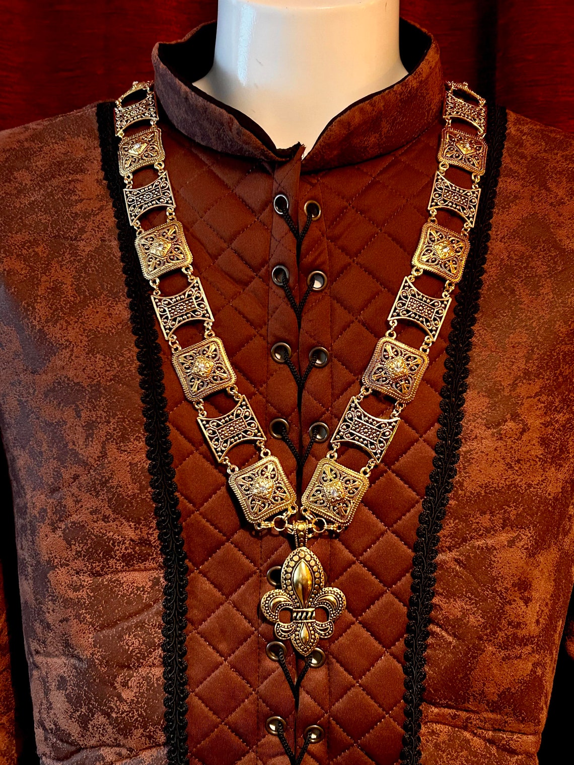 Fleur De Lis Chain of Office: Medieval Livery Collar, Golden Knight ...