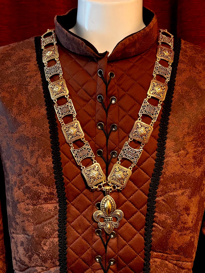 Fleur De Lis Chain of Office: Medieval Livery Collar, Golden Knight ...