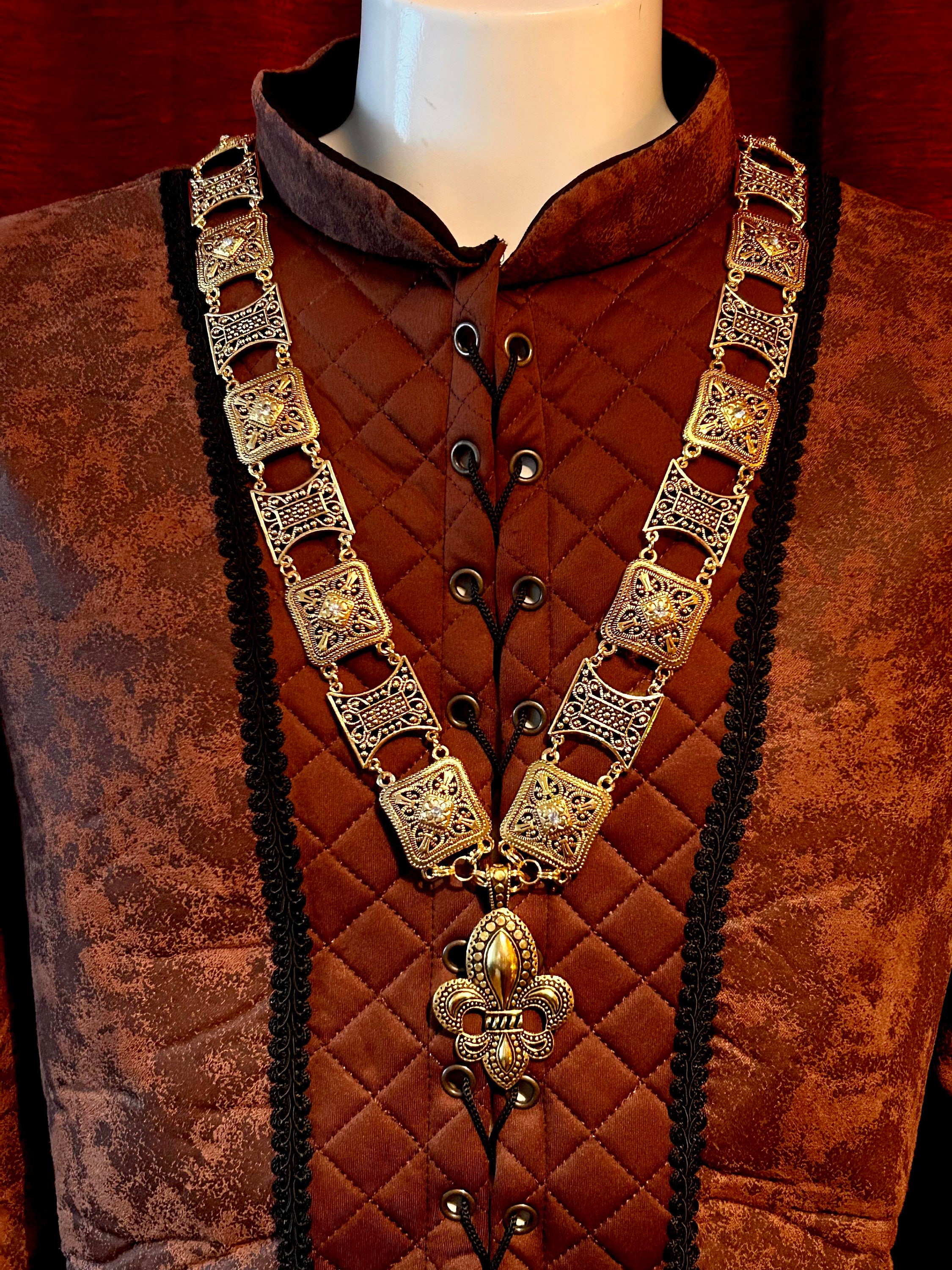 Fleur De Lis Chain of Office: Medieval Livery Collar, Golden Knight ...
