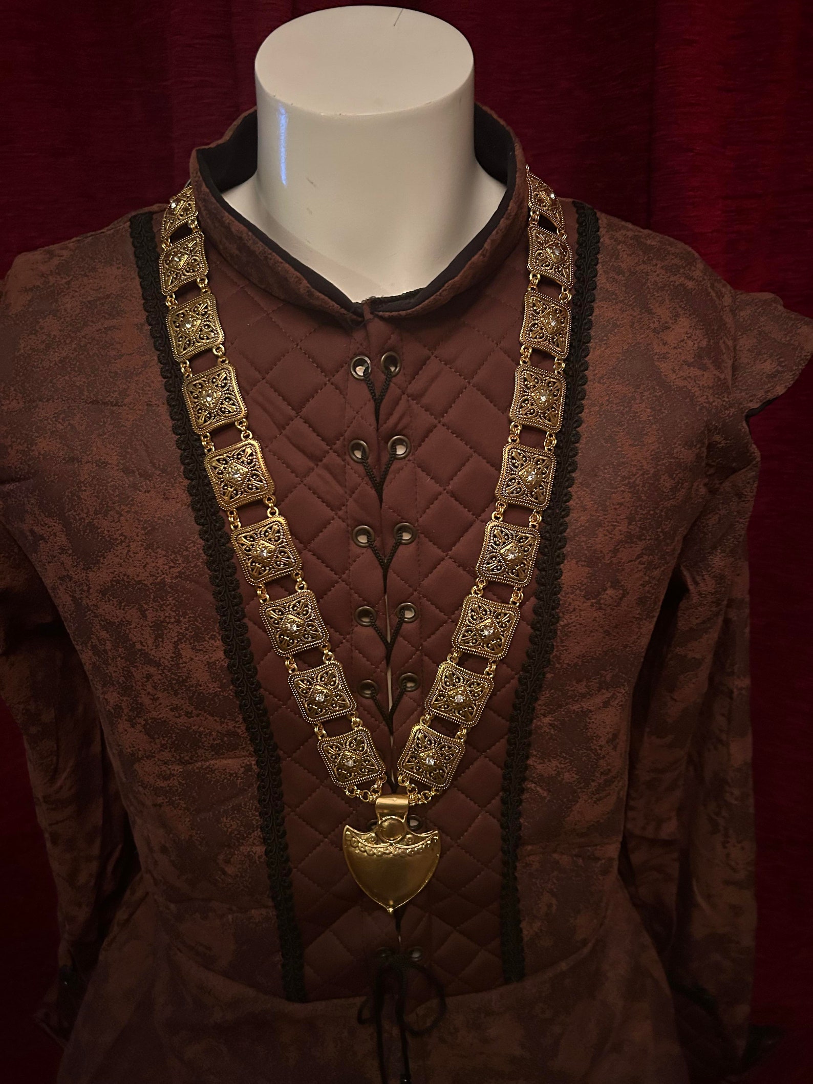 Golden Shield Chain of Office: Medieval Livery Collar, LARP Costume - Etsy