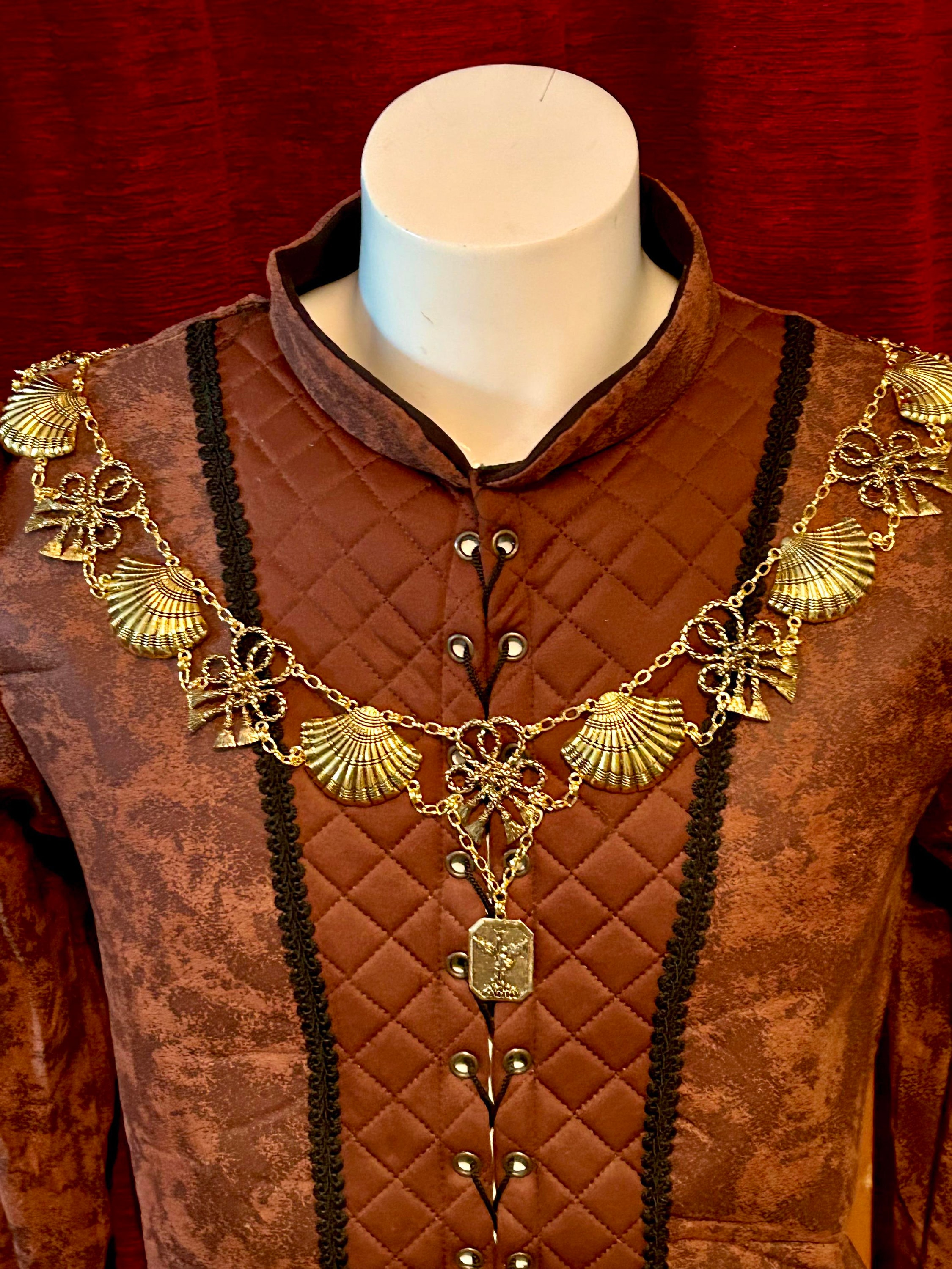 Charles VIII Livery Collar: Order of St Michael Replica, Antique Gold ...