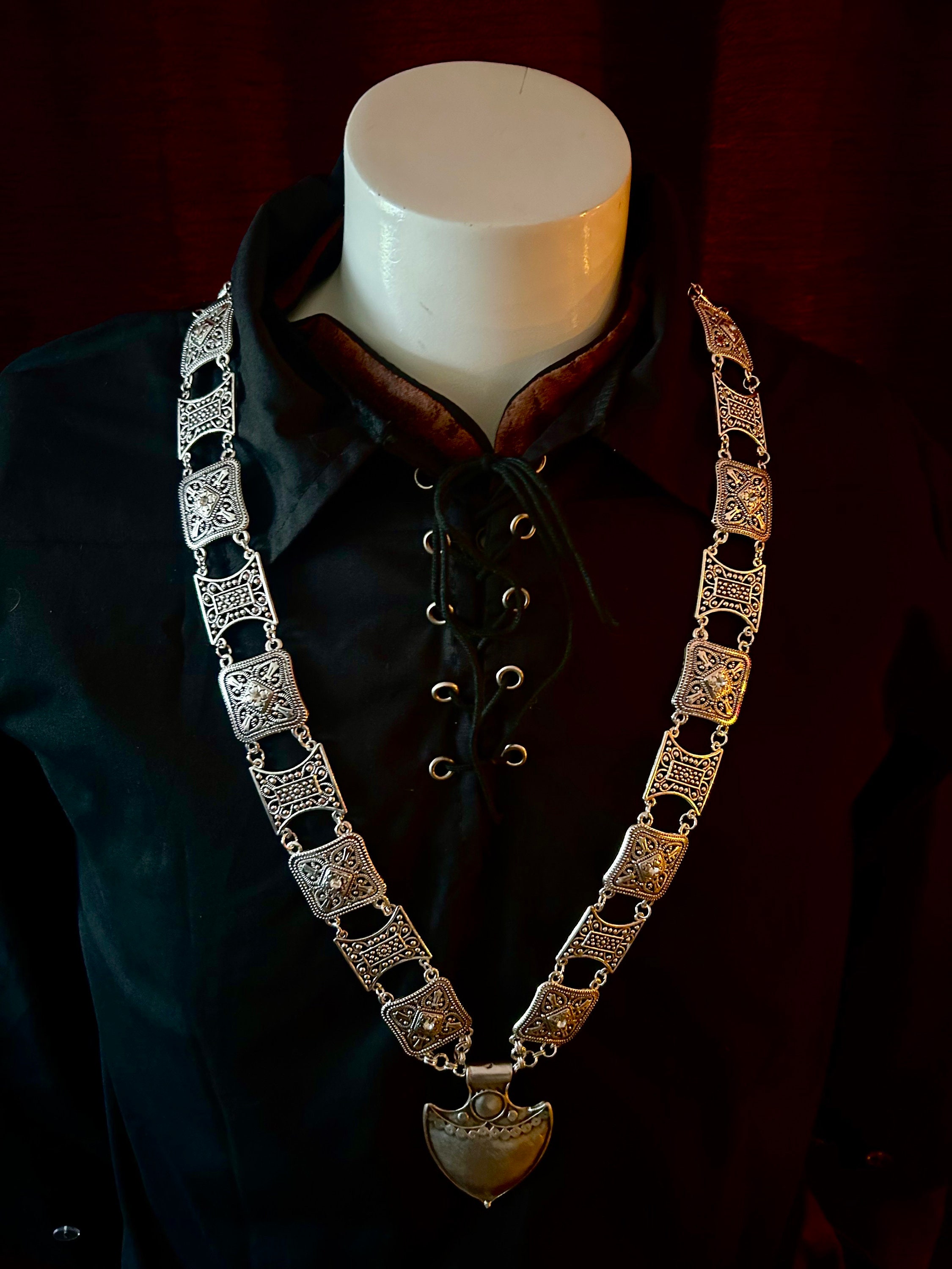 Medieval Shield Chain of Office: Silver Livery Collar, LARP Costume - Etsy