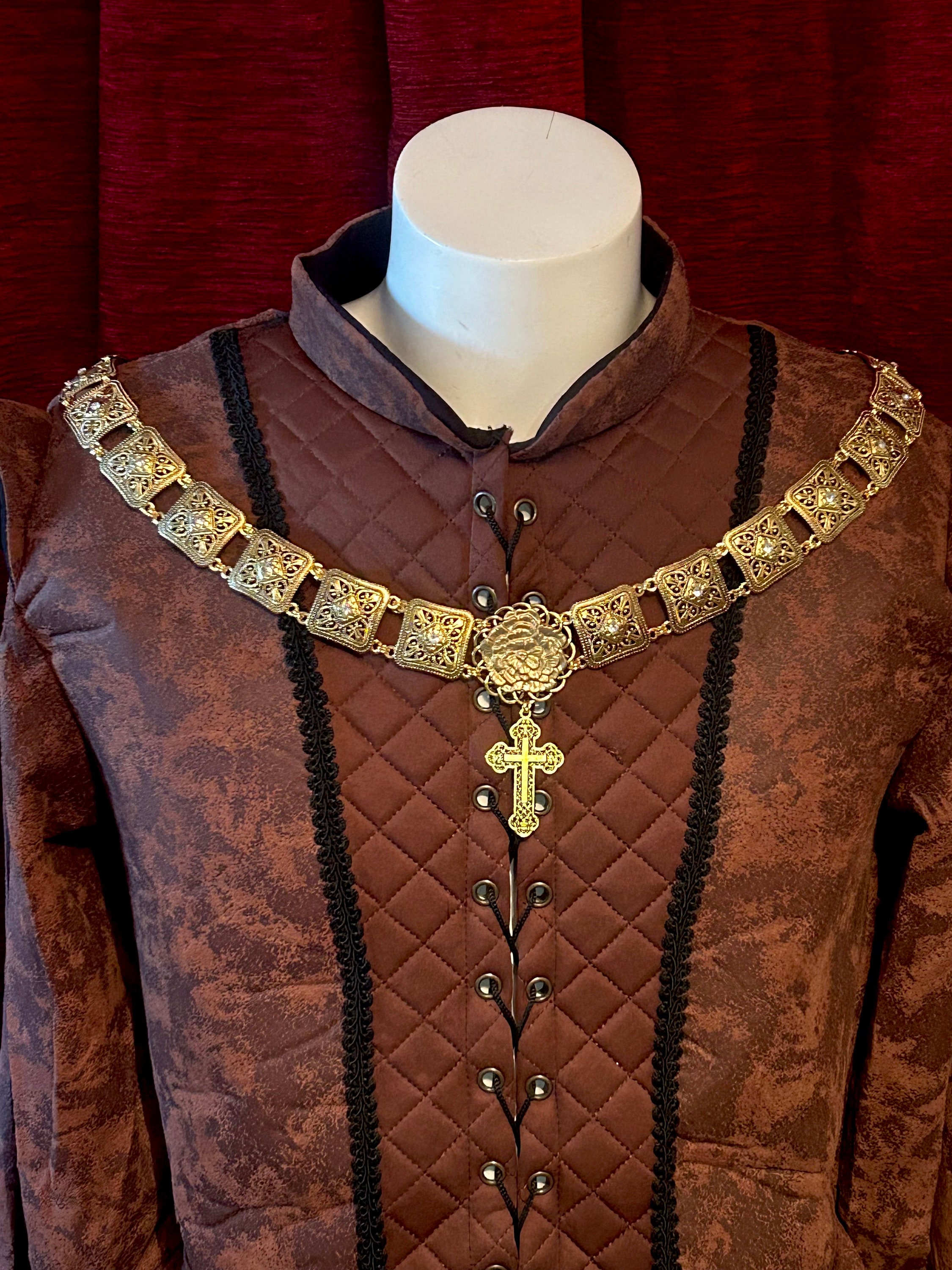 Golden Rose Cross Chain of Office: Medieval Livery Collar, LARP ...