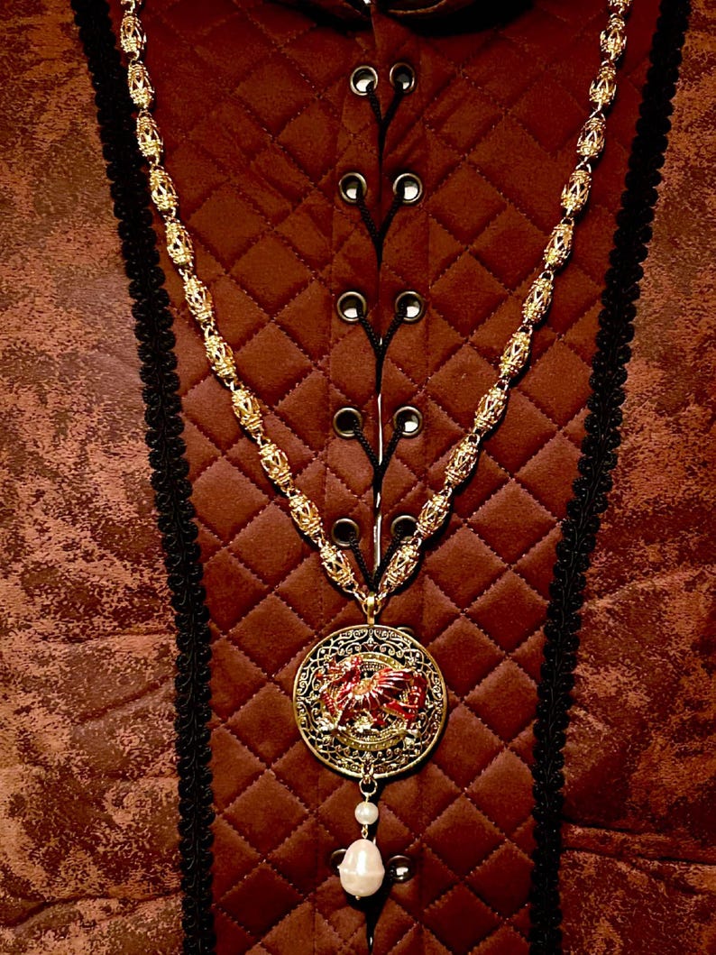 Welsh Dragon Chain of Office: Tudor Style Medallion Necklace - Etsy