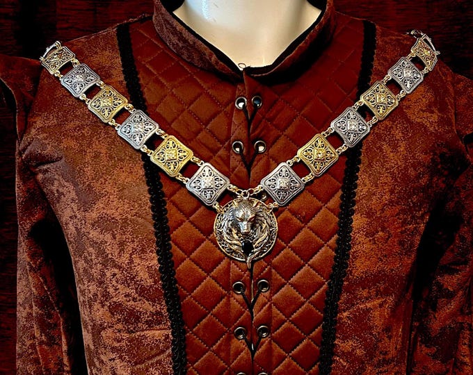 Wolf Medieval Chain of Office, Livery Collar, LARP, Animal Symbol ...