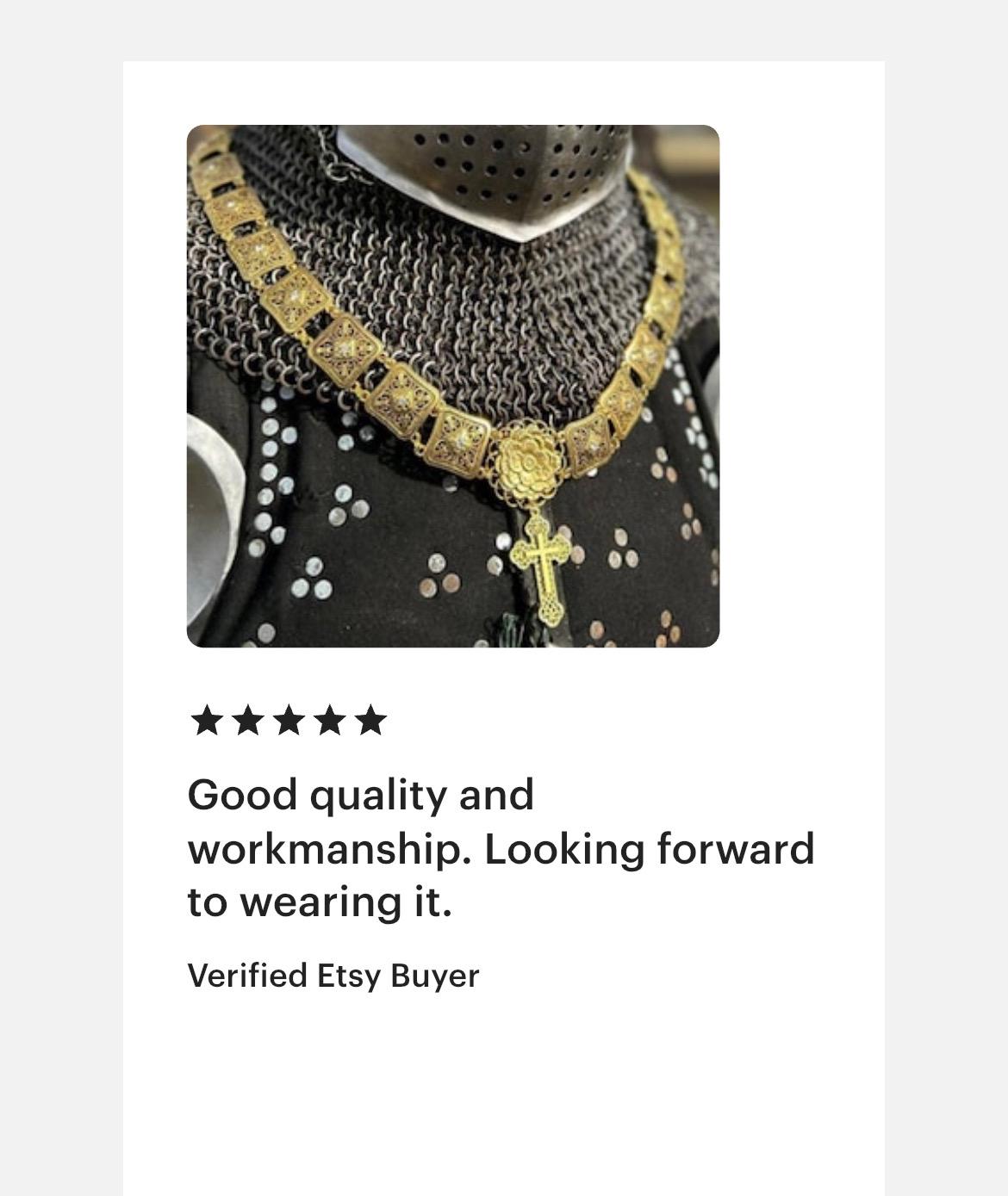 Golden Rose Cross Chain of Office: Medieval Livery Collar, LARP ...