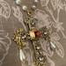 Tudor Cross Necklace: Filigree, Pearl & Crystal, Renaissance Style ...