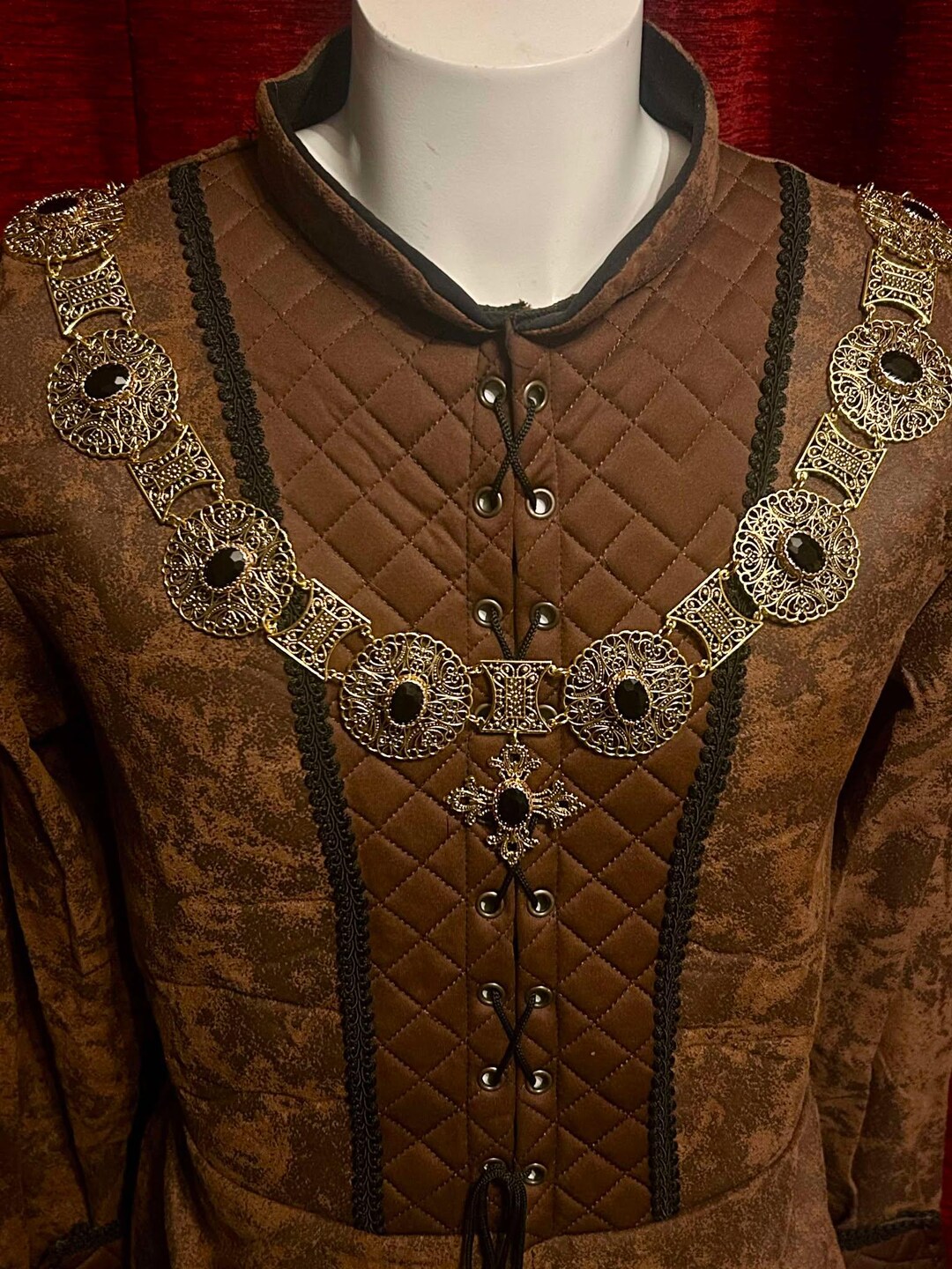 Hand Crafted Tudor Chain of Office: Black Crystal Medieval Livery ...