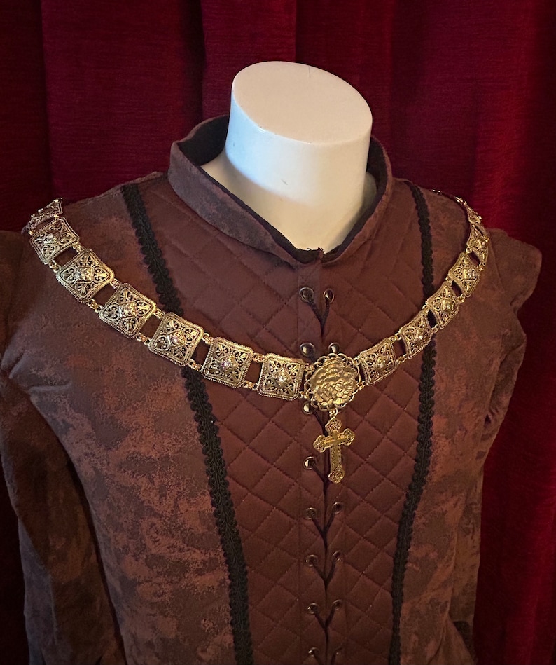 Golden Rose Cross Chain of Office: Medieval Livery Collar, LARP ...