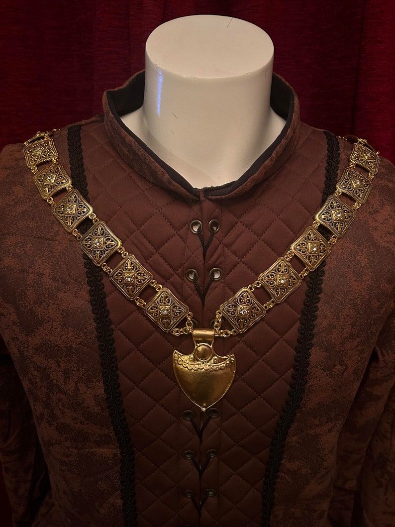 Golden Shield Chain of Office: Medieval Livery Collar, LARP Costume - Etsy