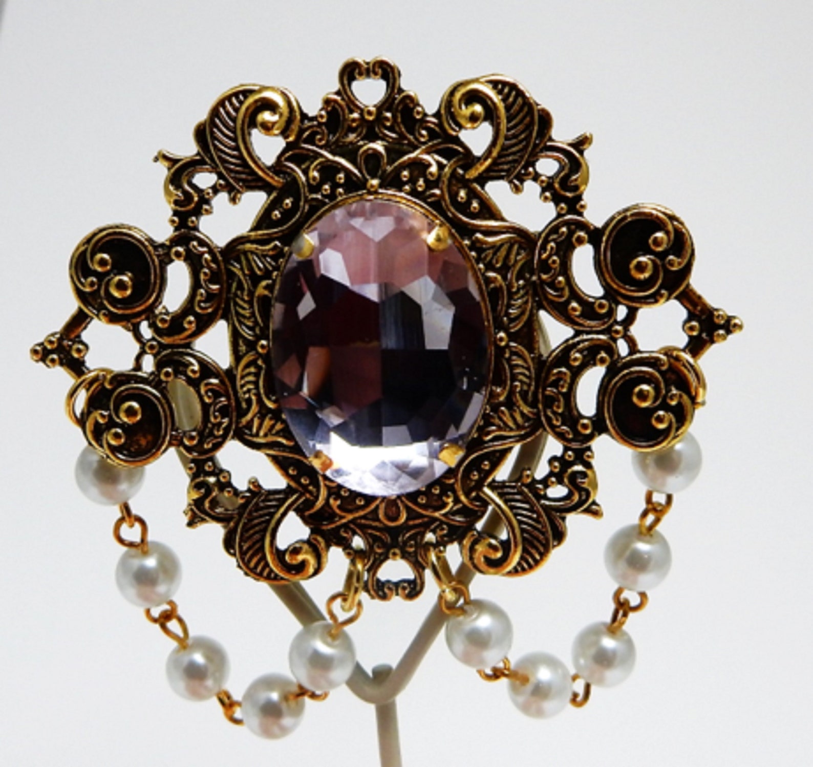 Dress Brooch Tudor Lady Medieval Style antique gold | Etsy