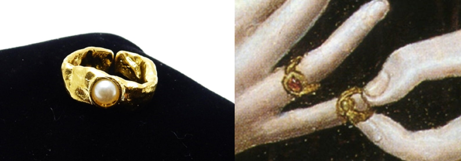 King Richard III Ring: Raw Brass Faux Pearl, Plantagenet Jewellery ...