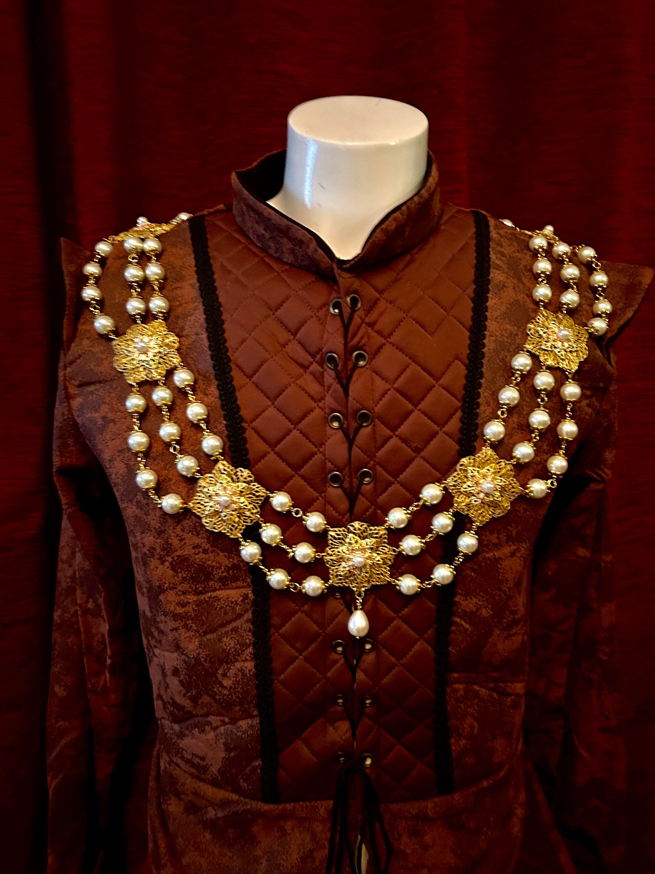 Henry VIII Chain of Office: Tudor Reenactment Jewellery With Faux ...