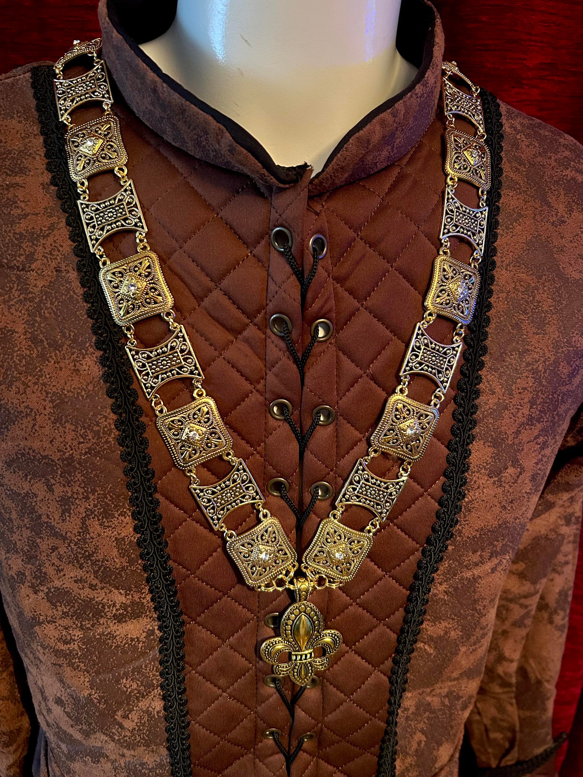 Fleur De Lis Chain of Office: Medieval Livery Collar, Golden Knight ...