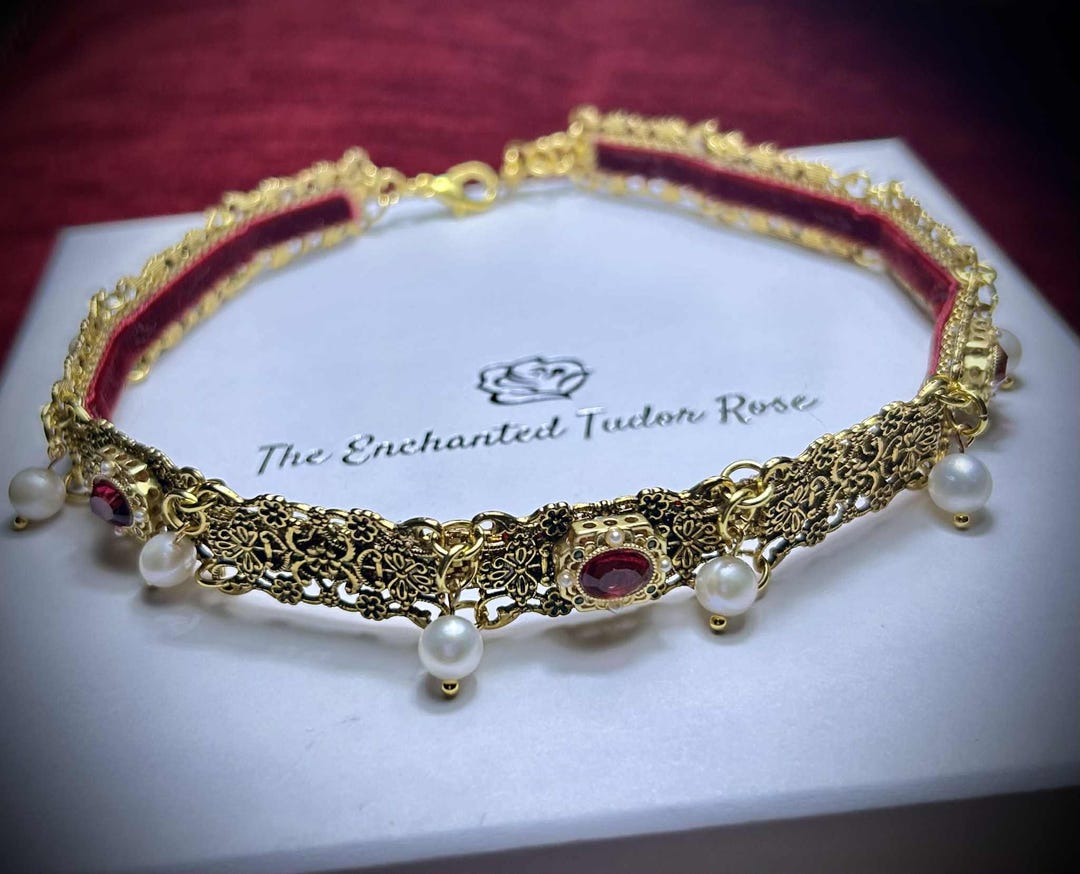 Handcrafted 16th Century German Collar: Freshwater Pearls, Crystal ...