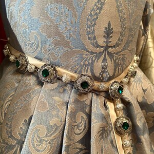 Tudor Pomander Style Girdle Belt - Emerald Green and Silver Version ...