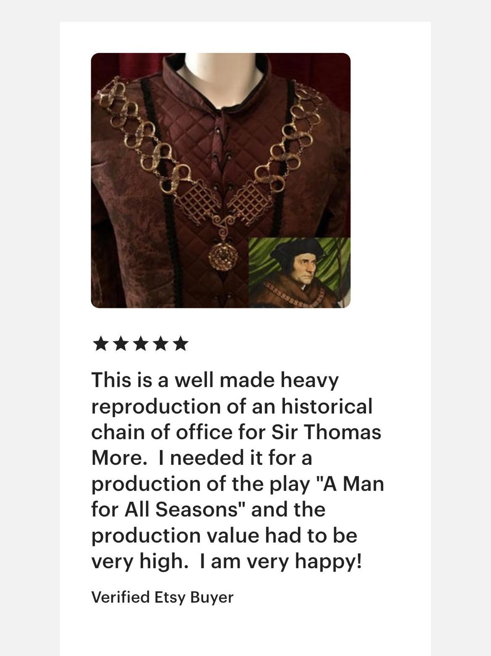 Sir Thomas More Livery Collar: Tudor Chain of Office, Historical ...