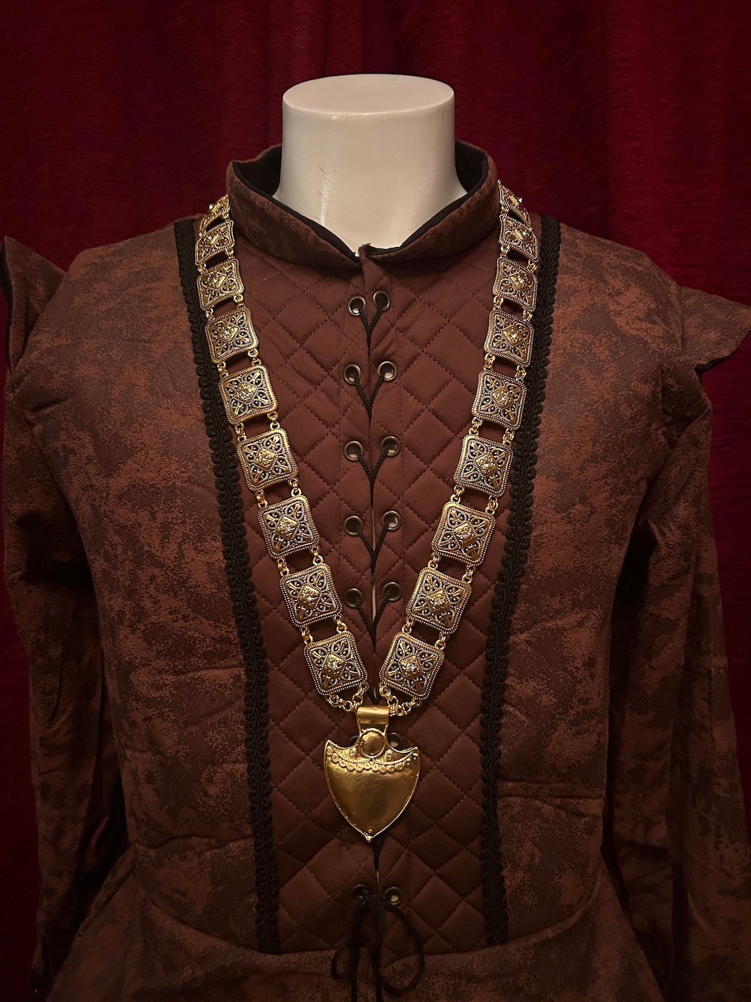 Golden Shield Chain of Office: Medieval Livery Collar, LARP Costume - Etsy
