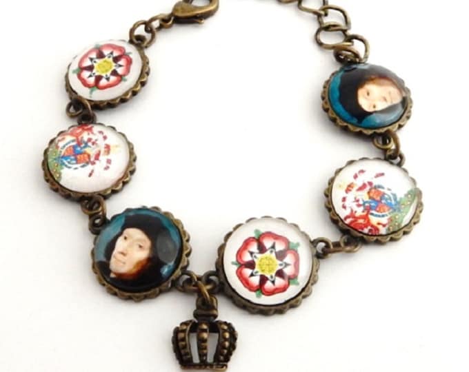 Henry VII Medieval Style Bracelet - Coat of Arms - Tudor Rose ...
