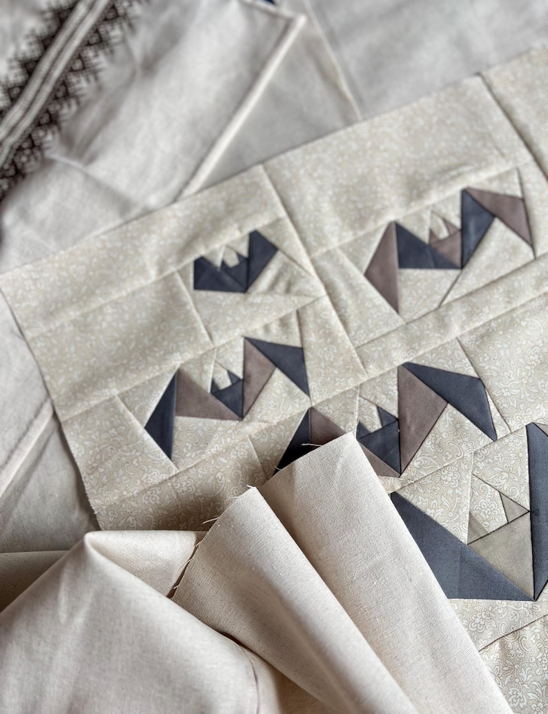 Geometric Bats PDF Quilt Pattern – Modern Halloween FPP Block ...